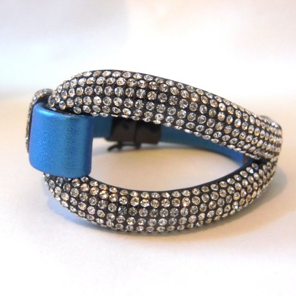 Joan Boyce | Jewelry | Joan Boyce Edgy Diva Blue Pave Crystal Cord ...